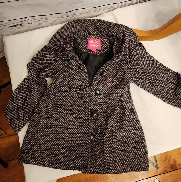 Pink Platinum | Jackets & Coats | Girls Hooded Textured Tweed Coat 4t ...